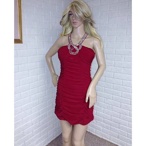 Hailey Logan | Dresses | Hailey Logan Adrianna Papell Ruched Halter Dress | Poshmark